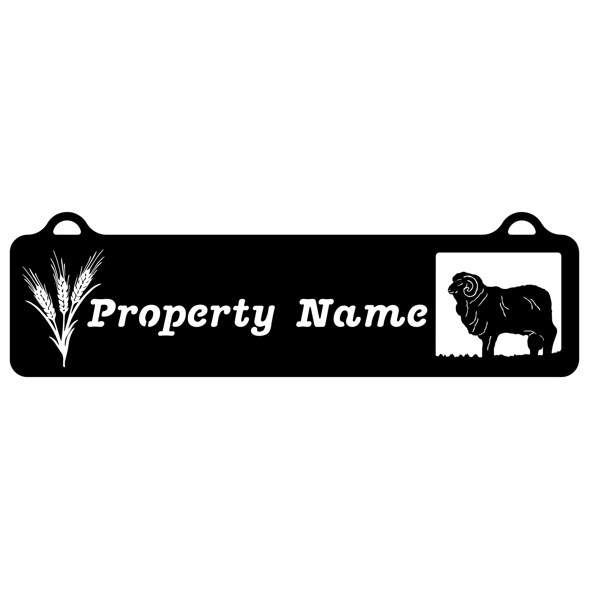 Ram and Wheat Farm Sign – Custom Farm Signs