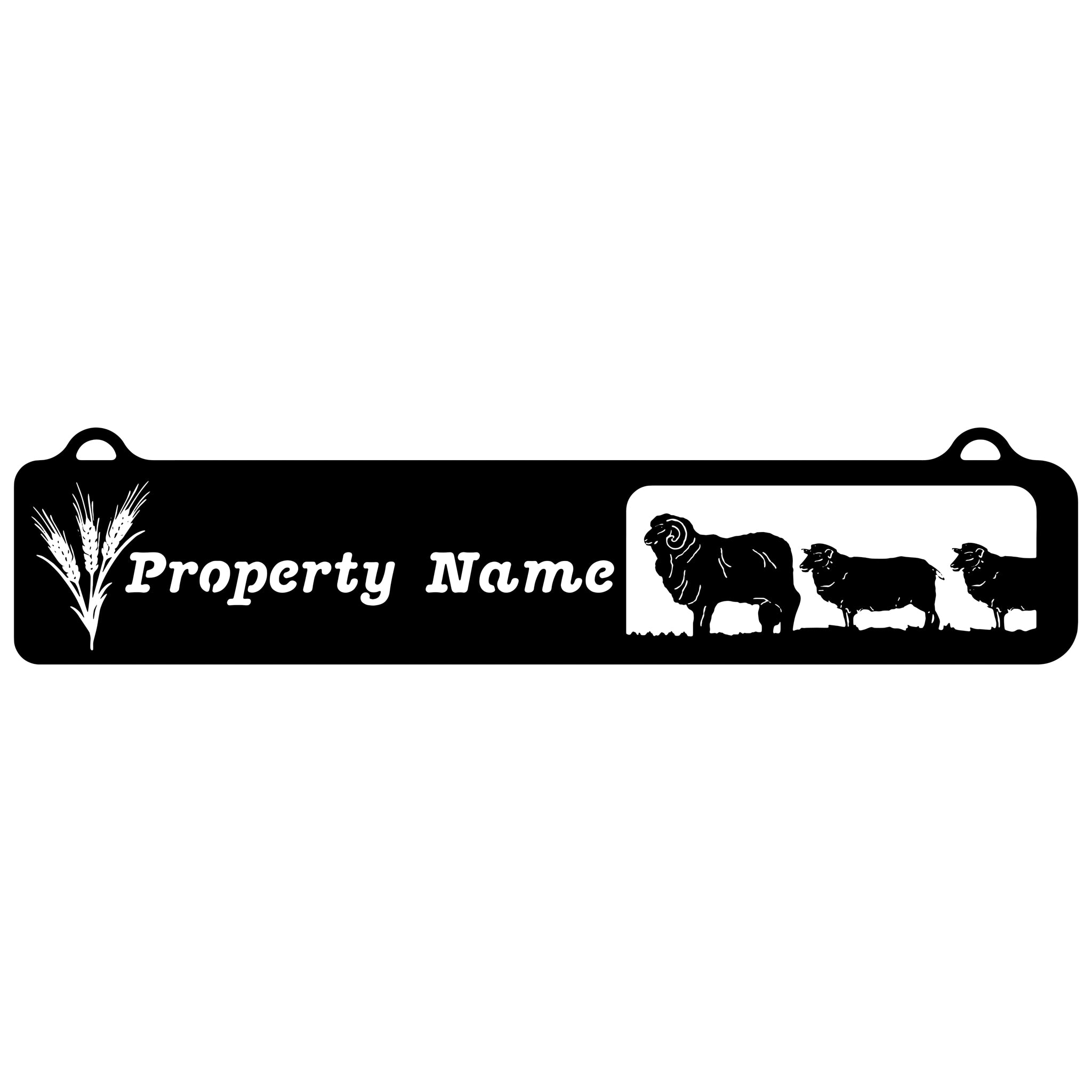 Ram and Wheat 2 Farm Sign – Custom Farm Signs